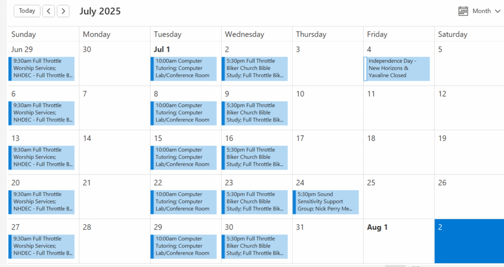 Calendar – New Horizons Disability Empowerment Center : Prescott Valley AZ